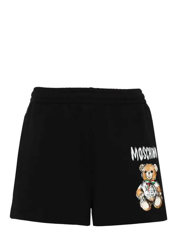 Moschino Teddy Bear Graphic Shorts - Black