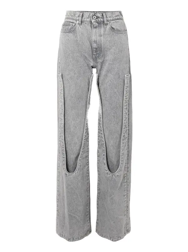 Y/project Straight Leg Paneled Jeans - Gray