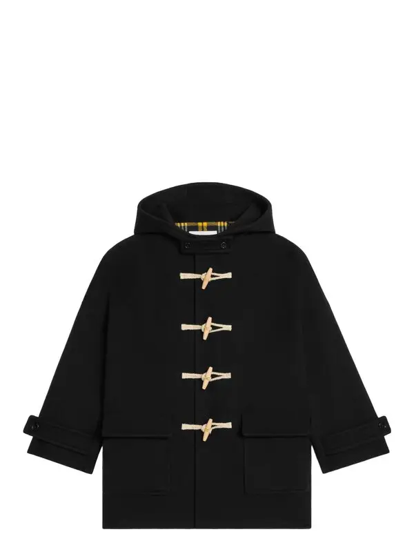 Celine Egg-shaped Duffle Coat In Double Face Cashmere - Black