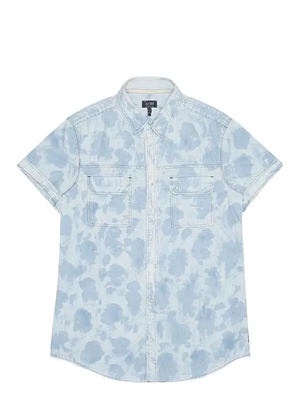 Emporio Armani Short-sleeved Printed Shirt - Blue