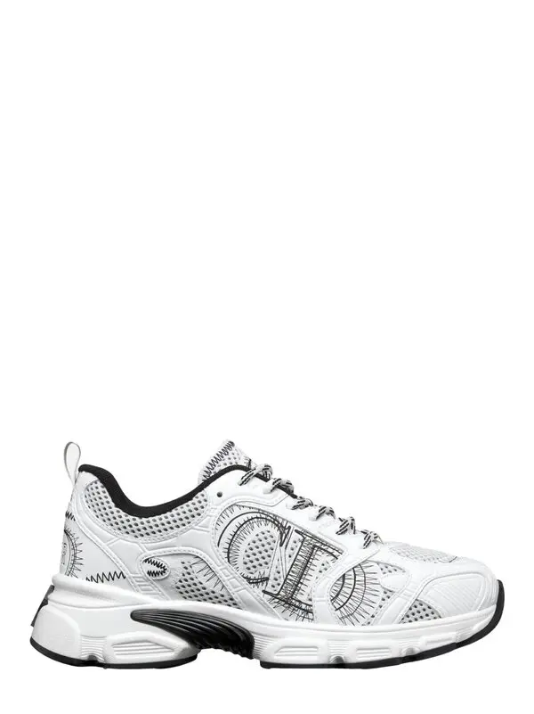 Dior Chrono Sneakers With Graphic Detailing - White/black