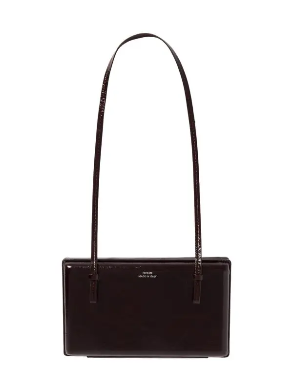 TOTEME Patent Leather Shoulder Bag - Dark Brown
