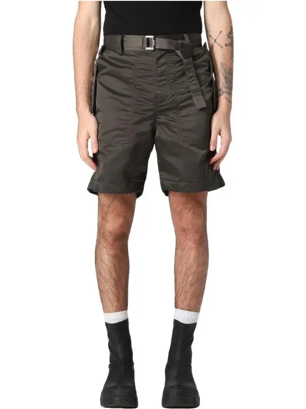 Sacai Belted Logo Shorts - Black
