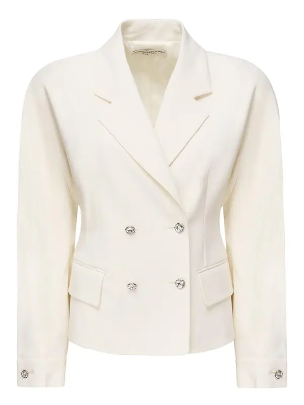 Alessandra Rich Embellished Double-breasted Jacket - White