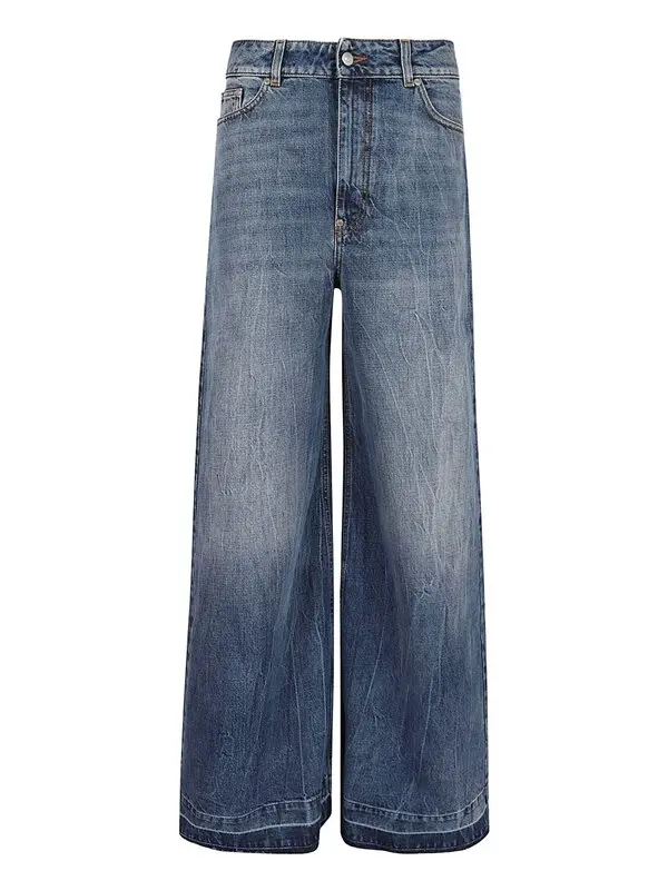 Stella McCartney Wide-leg Button Denim Trousers - Blue