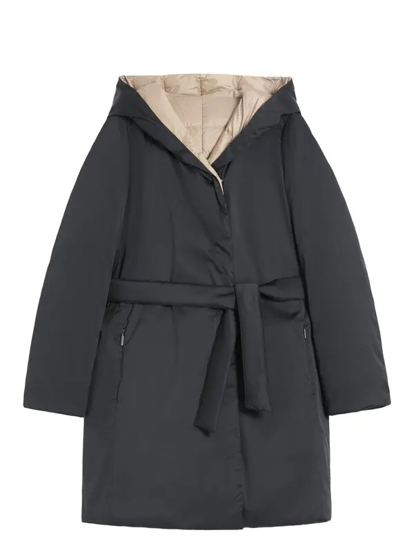 Max Mara Reversible Down Jacket In Water-repellent Fabric - Black