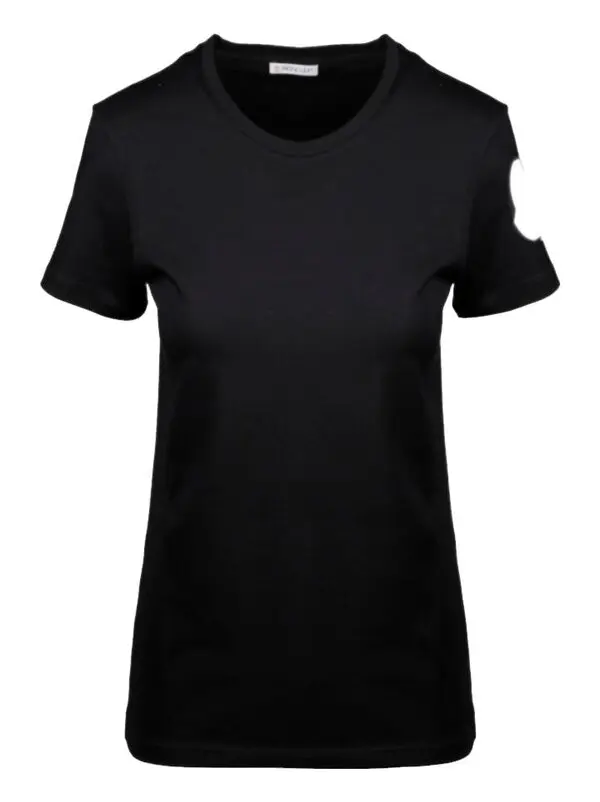 Moncler Logo Patch Cotton T-shirt - Black
