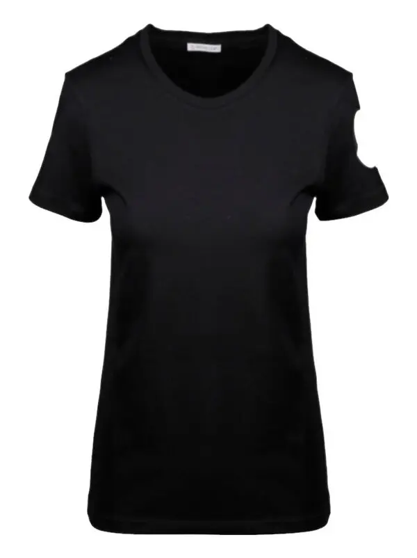 Moncler Logo Patch Cotton T-shirt - Black
