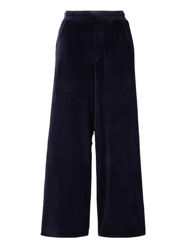 Citizens Of Humanity Wide-leg Velvet Pants With Elastic Waistband - Navy