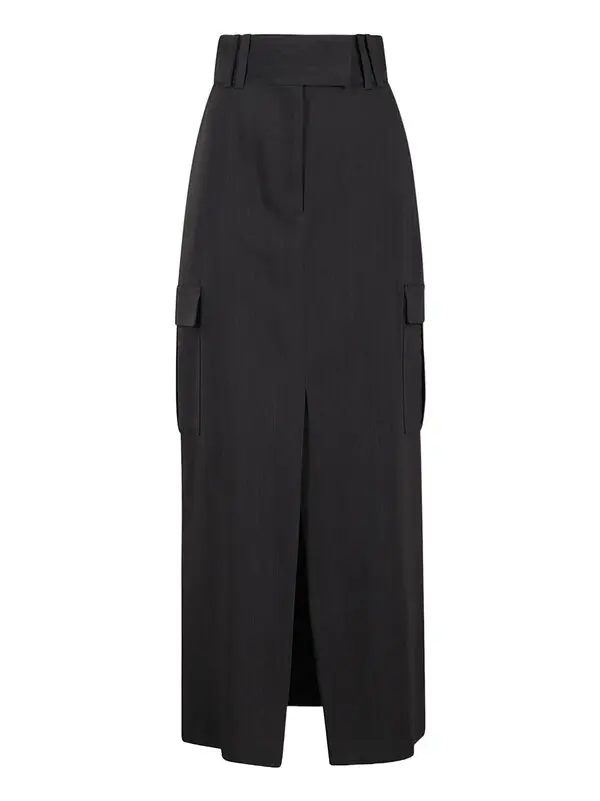 IRO PARIS Belt-loop Cargo Skirt With Front Slits - Dark Grey