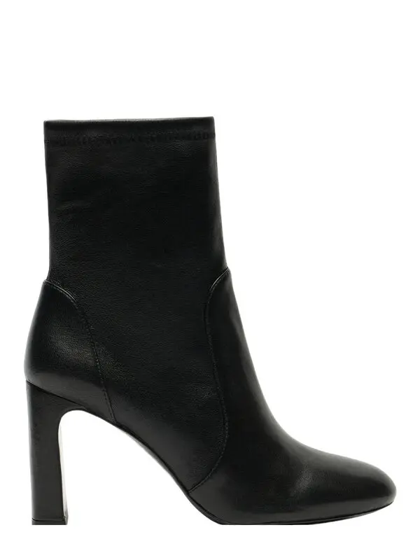 STUART WEITZMAN Pointed Toe Block Heel Ankle Boots - Black