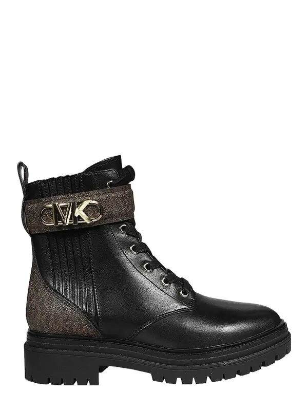 Michael Kors Parker Logo-panelled Ankle Boots - Black