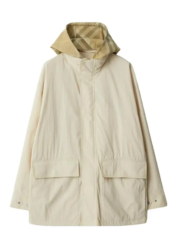 Burberry Hooded Jacket With Equestrian Knight Print - Nude