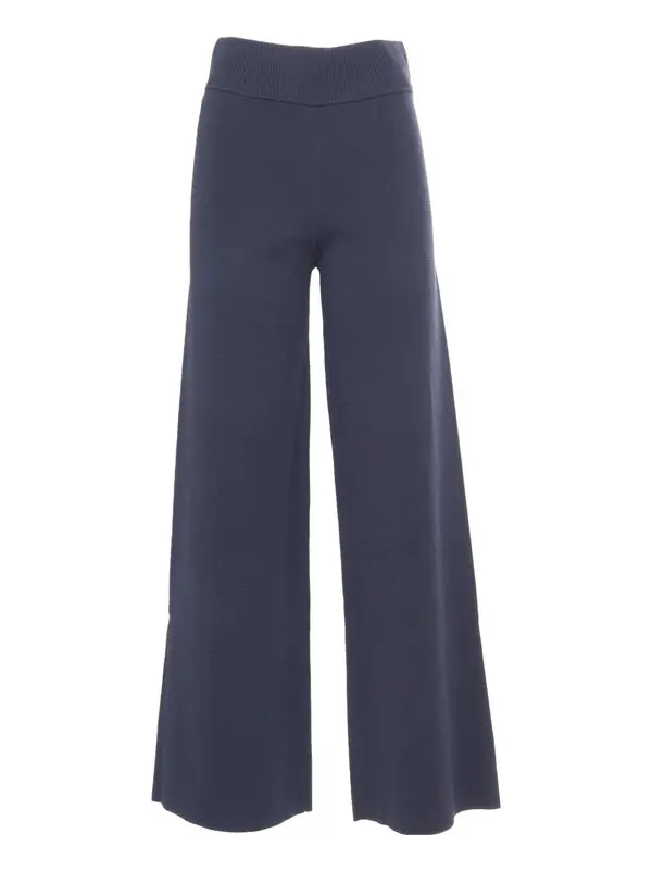 P.a.r.o.s.h Roma Wide Leg Knitted Trousers - Black