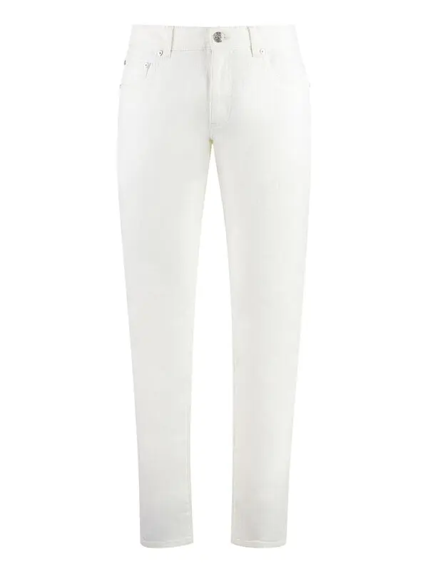 Etro Logo Patch Straight Leg Jeans - White