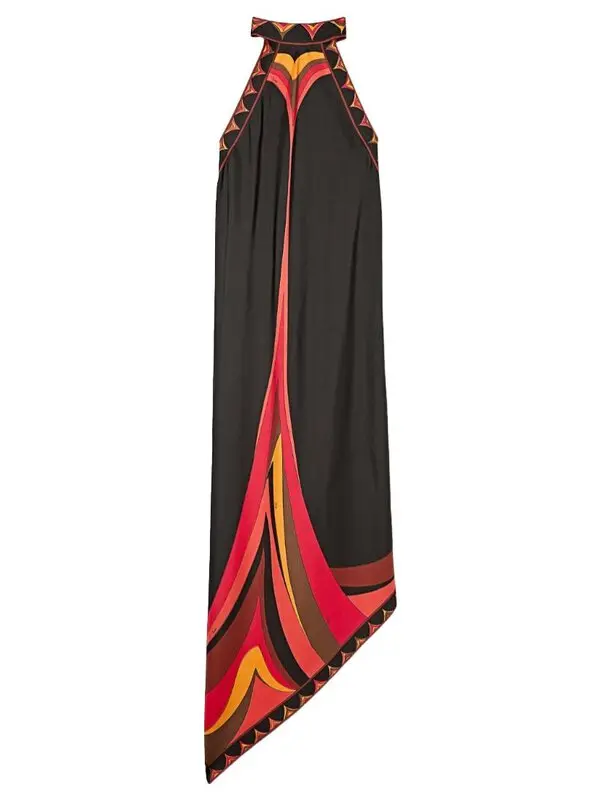 Emilio Pucci Printed Halterneck Maxi Dress - Black
