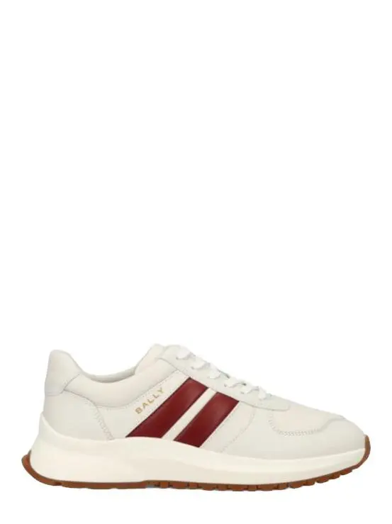 Bally Lace-up Sneakers With Perforated Details And Logo - White