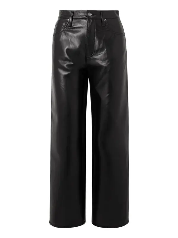 AGOLDE High Waist Wide Leg Pants - Black