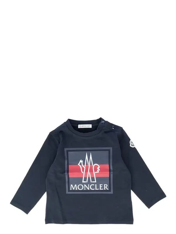 Moncler Logo-motif Long-sleeve T-shirt - Midnight Blue