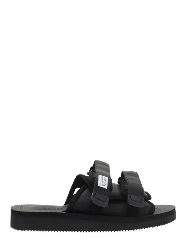 Suicoke Logo Patch Touch-strap Slides - Black