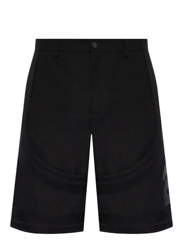 Off-White Wide-leg Buttoned Shorts With Logo Detail - Black