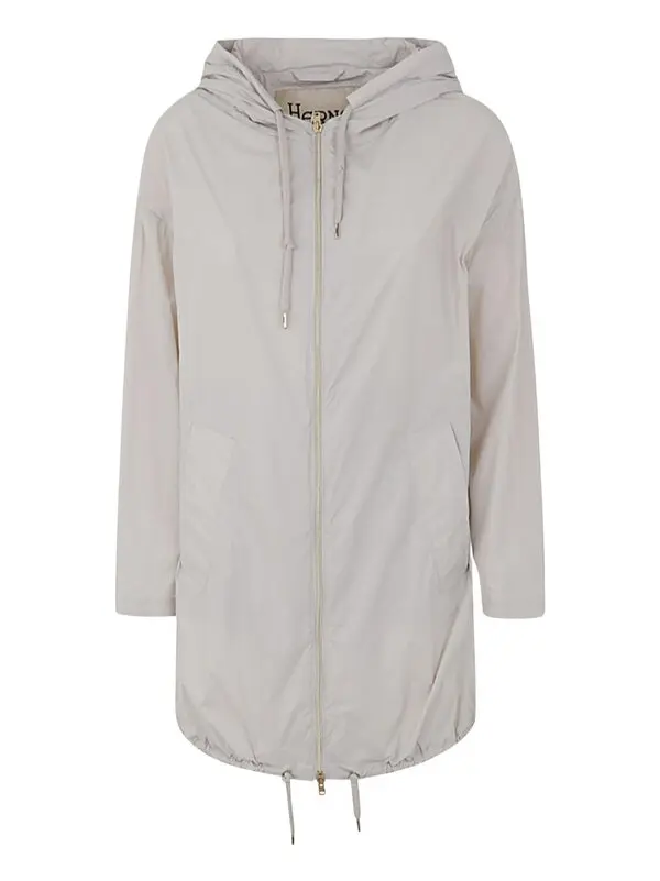 Herno Zip-up Drawstring Coat - Gray