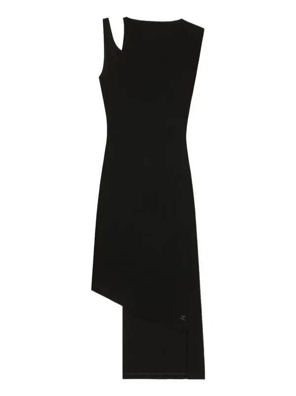 COURREGES Sleeveless Asymmetrical Hem Dress - Black