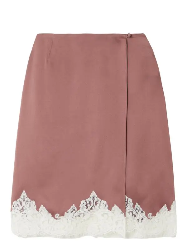 Stella McCartney Lace-trimmed Wrap Skirt - Pink