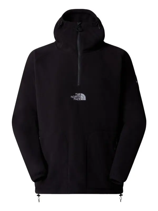 The North Face Fleece Hooded Jacket With Zipper Pockets - Black