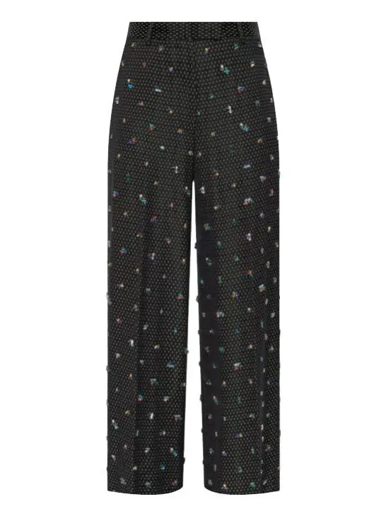 Dries Van Noten Patterned Tailored Trousers - Black