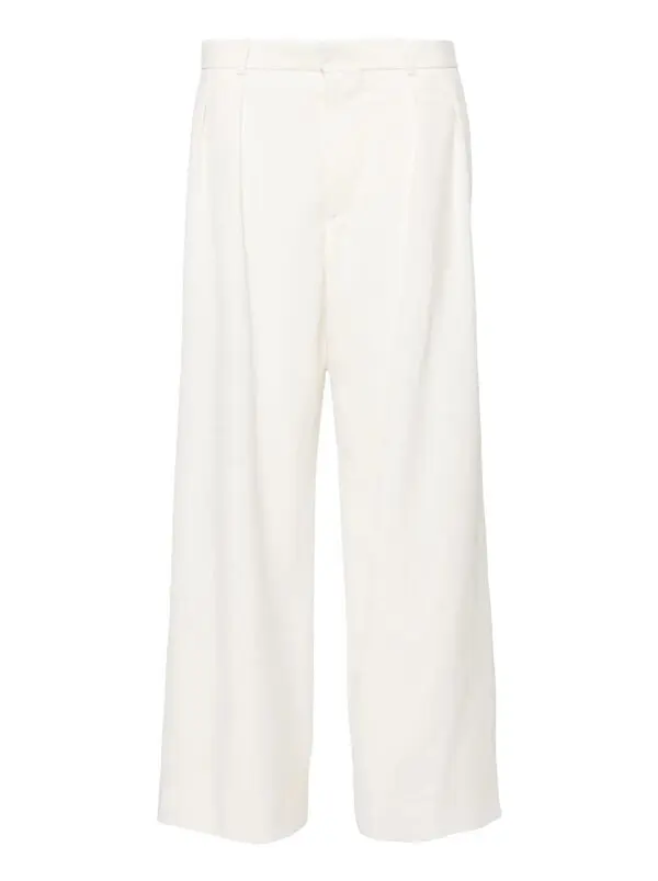 Wardrobe.NYC Embossed Wide-leg Tailored Trousers - White