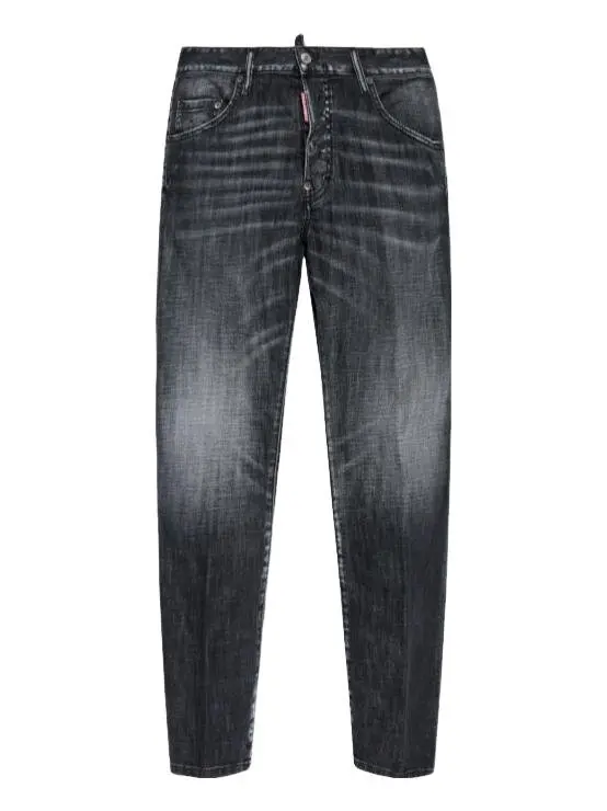 Dsquared2 Logo Patch Skater Jeans - Black