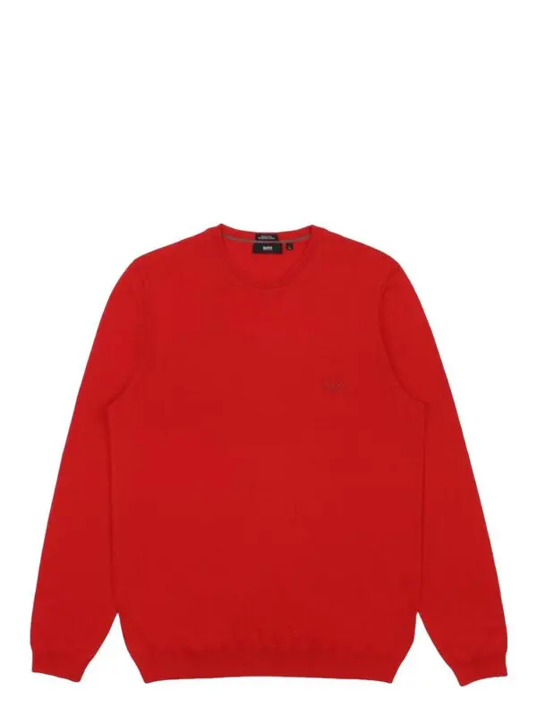 Hugo Boss Round Neck Long Sleeve Sweater - Red