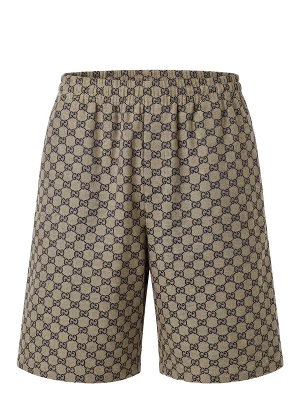 Gucci Monogrammed Bermuda Shorts - Beige And Blue