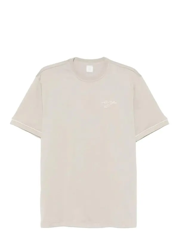 Eleventy Embroidered-logo T-shirt - White