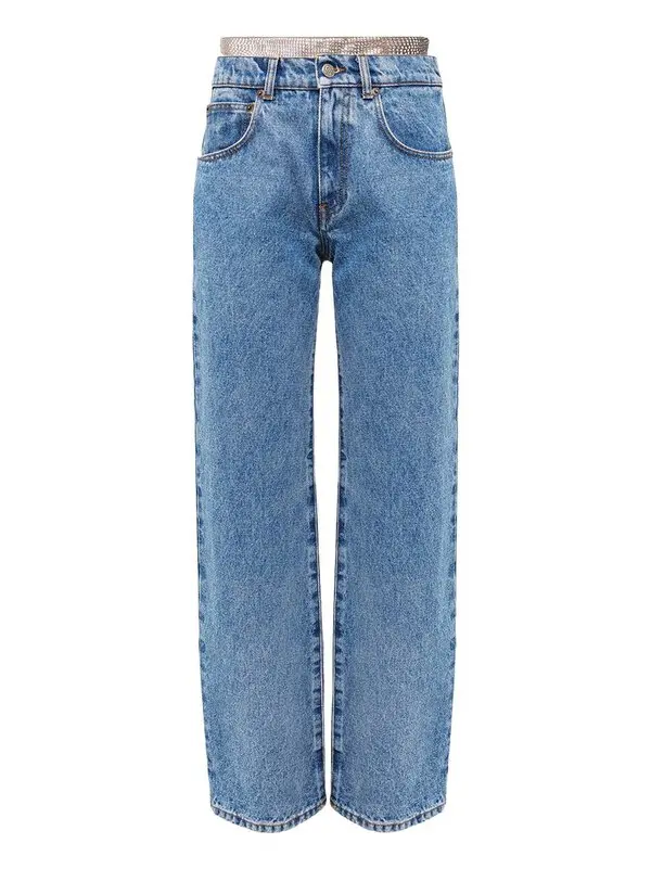 Giuseppe Di Morabito Wide-leg Jeans With Crystal Embellishment - Blue