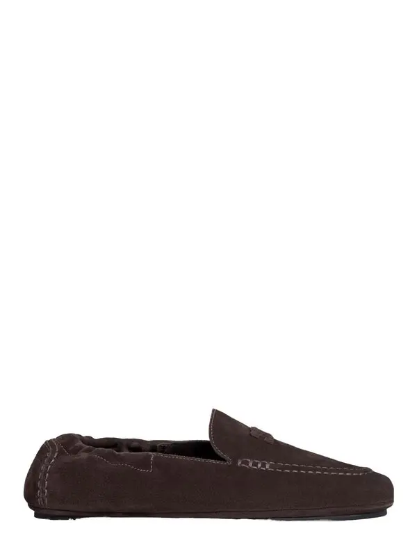 Celine Adam Loafer In Suede Calfskin - Dark Brown
