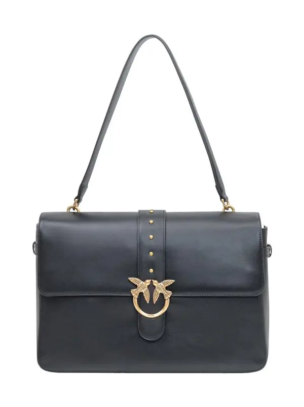 Pinko Love Birds Buckle Top Handle Bag - Black