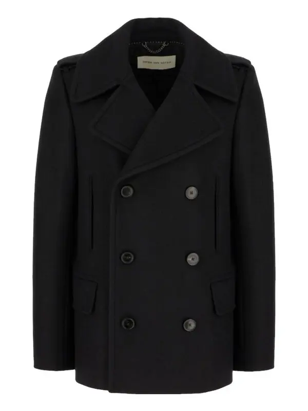 Dries Van Noten Double-breasted Short Coat - Black