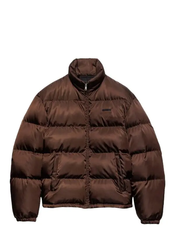 Prada Medium-weight Re-nylon Down Jacket - Cocoa Brown