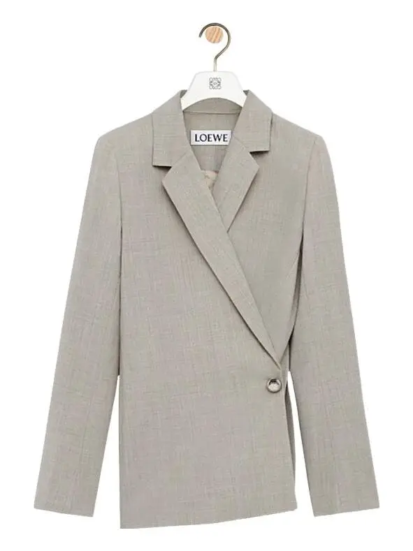Loewe Asymmetrical Single-button Jacket - Light Blend Beige