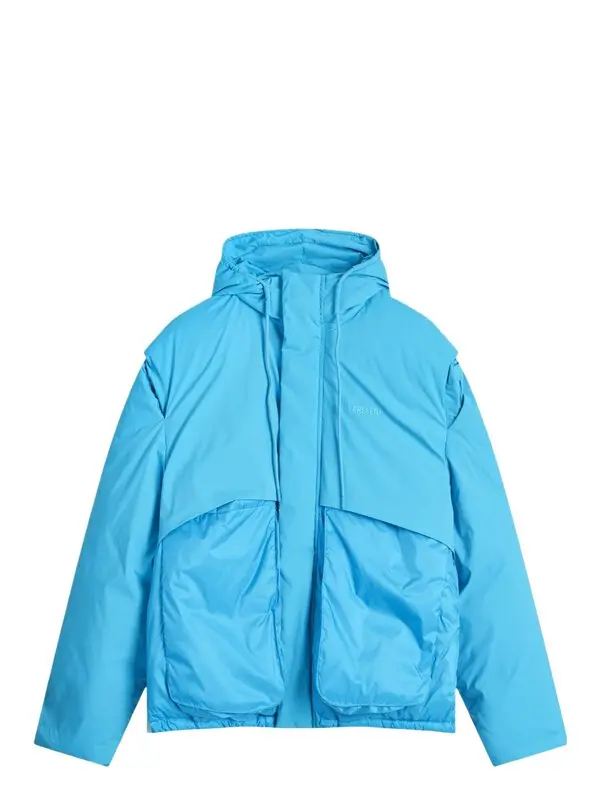REPRESENT Layered Hooded Puffer Jacket - Electric Blue