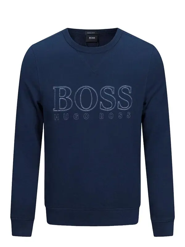 Hugo Boss Long-sleeved Logo Sweatshirt - Blue