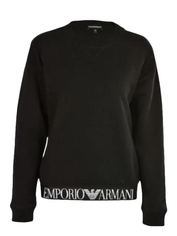 Emporio Armani Crew Neck Long Sleeve Sweatshirt - Black