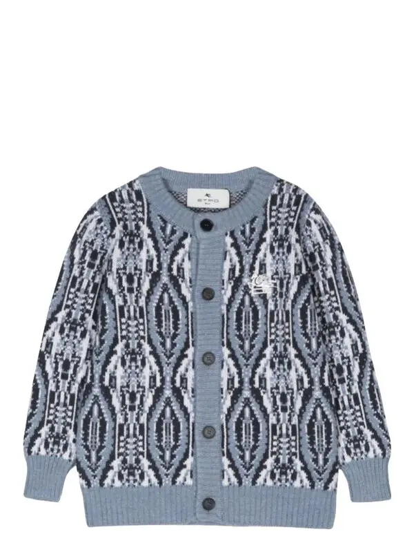 Etro Pegaso Embroidered Cardigan - Blue