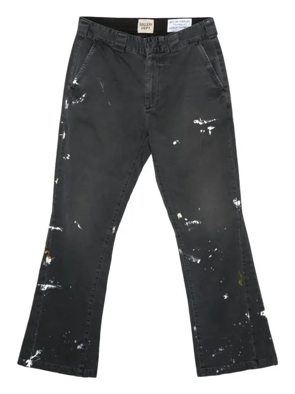 GALLERY DEPT. Paint Splatter Detail Flare Trousers - Black