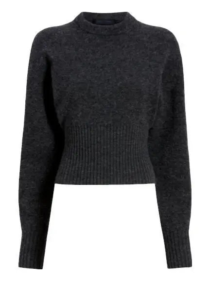 Proenza Schouler Crew Neck Ribbed Sweater - Dark Grey