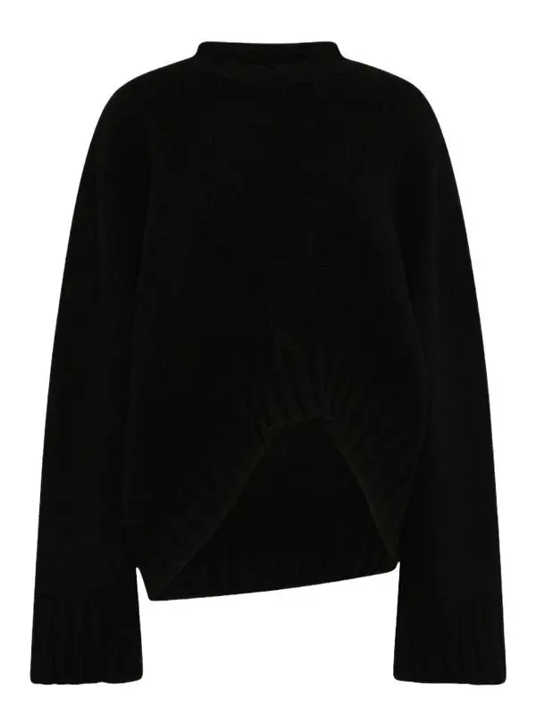 Attico Logo-embroidered Knitted Jumper - Black