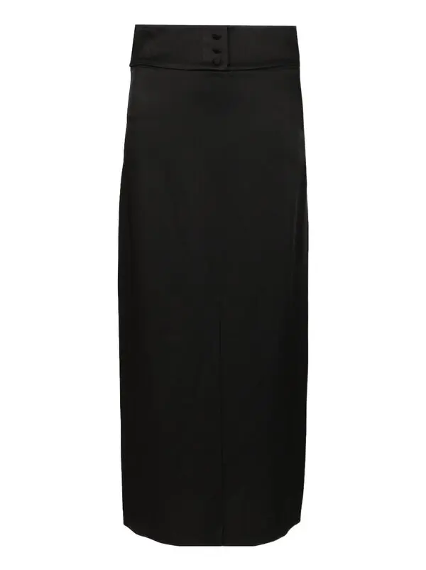 FORTE_FORTE High Waist Maxi Skirt With Button Detailing - Black