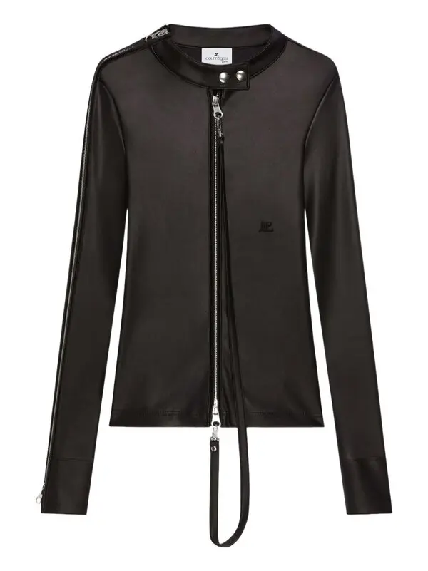 COURREGES Zipped Biker Top - Black